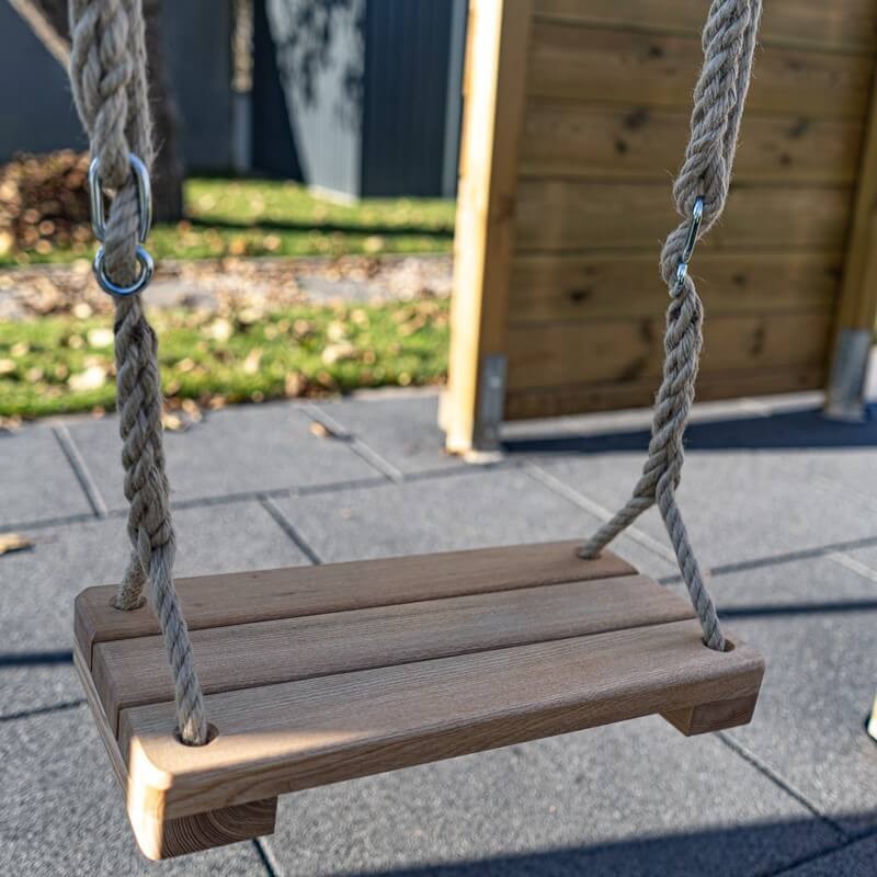 Balançoire réglable en bois - corde chanvre synthétique ∅ 12 mm - La ...